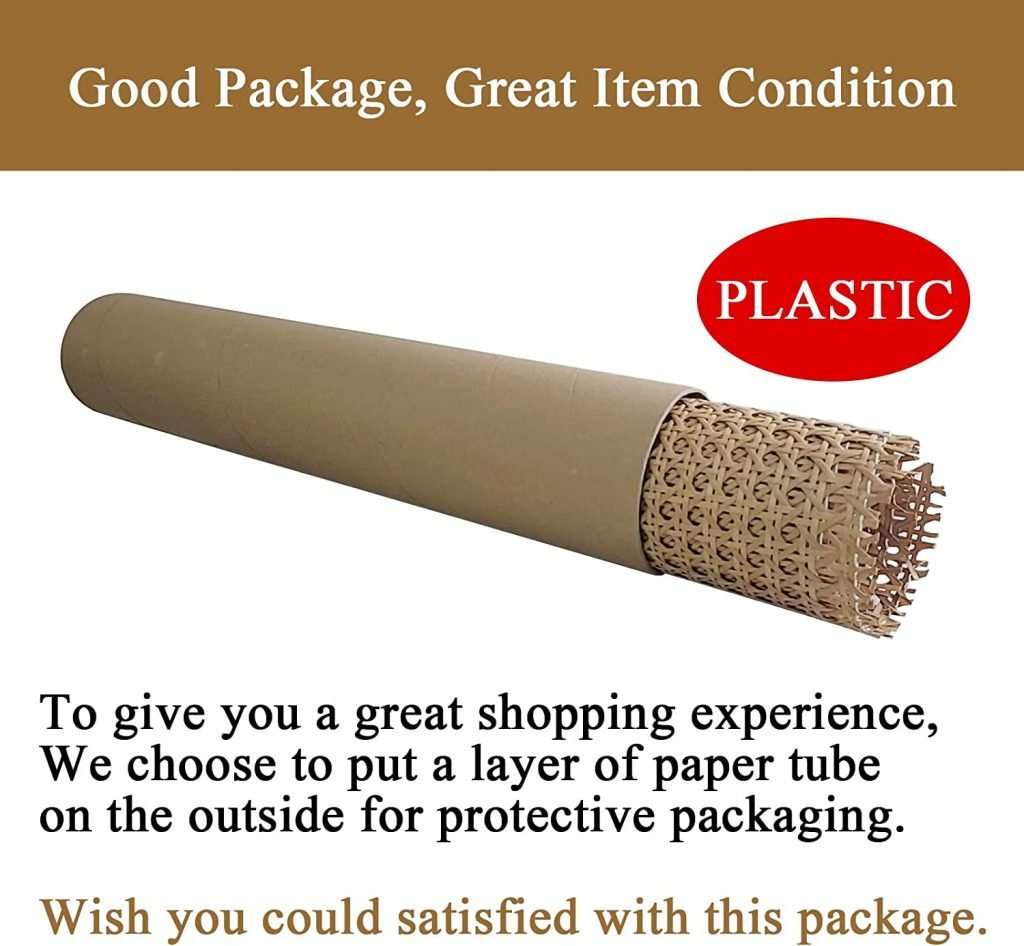 17" x5FT Plastic Rattan Cane Webbing, Woven Open Mesh Cane