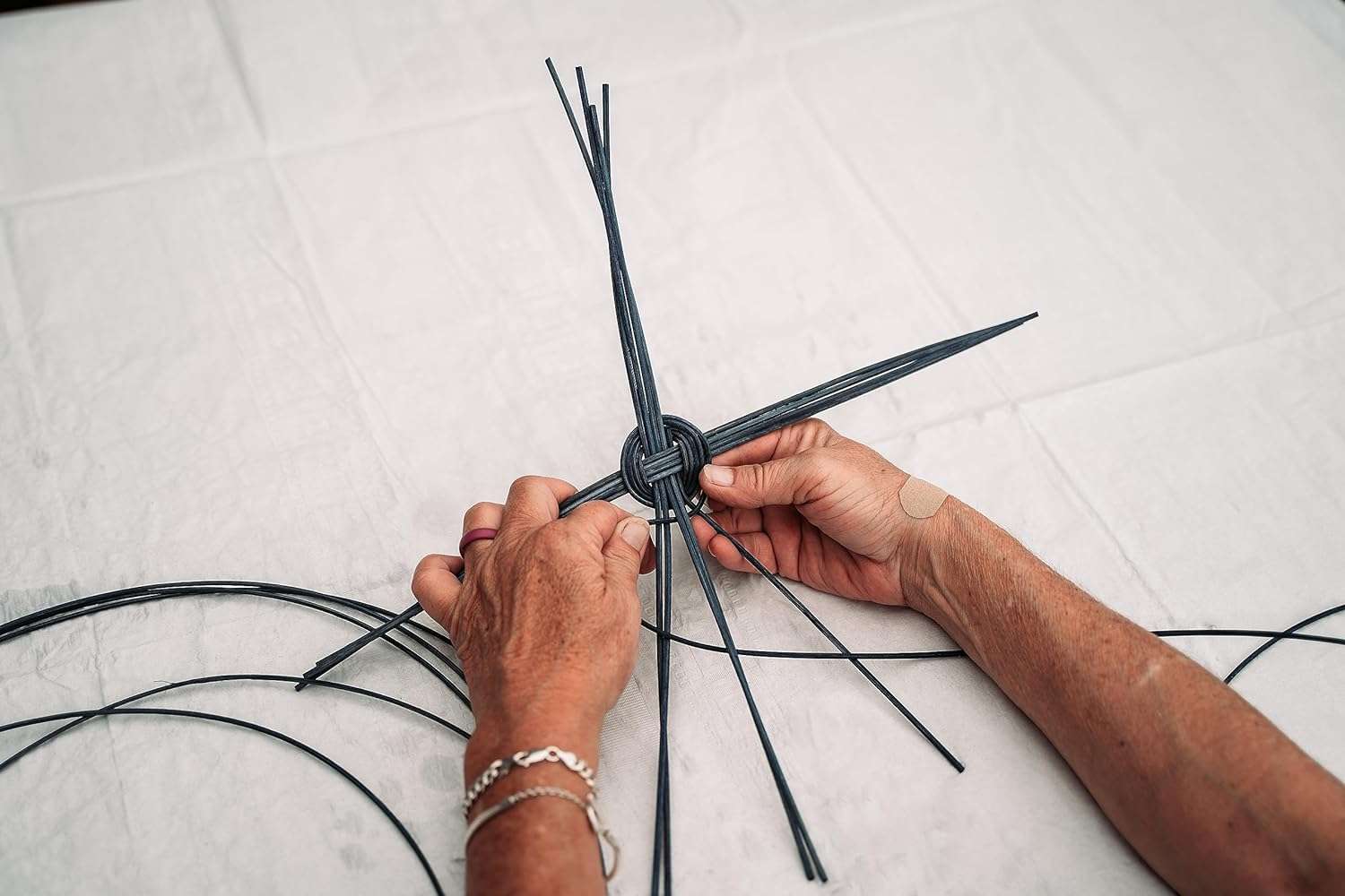 Appalachian Basketry Basket Making Kit Woven with Navy Blue