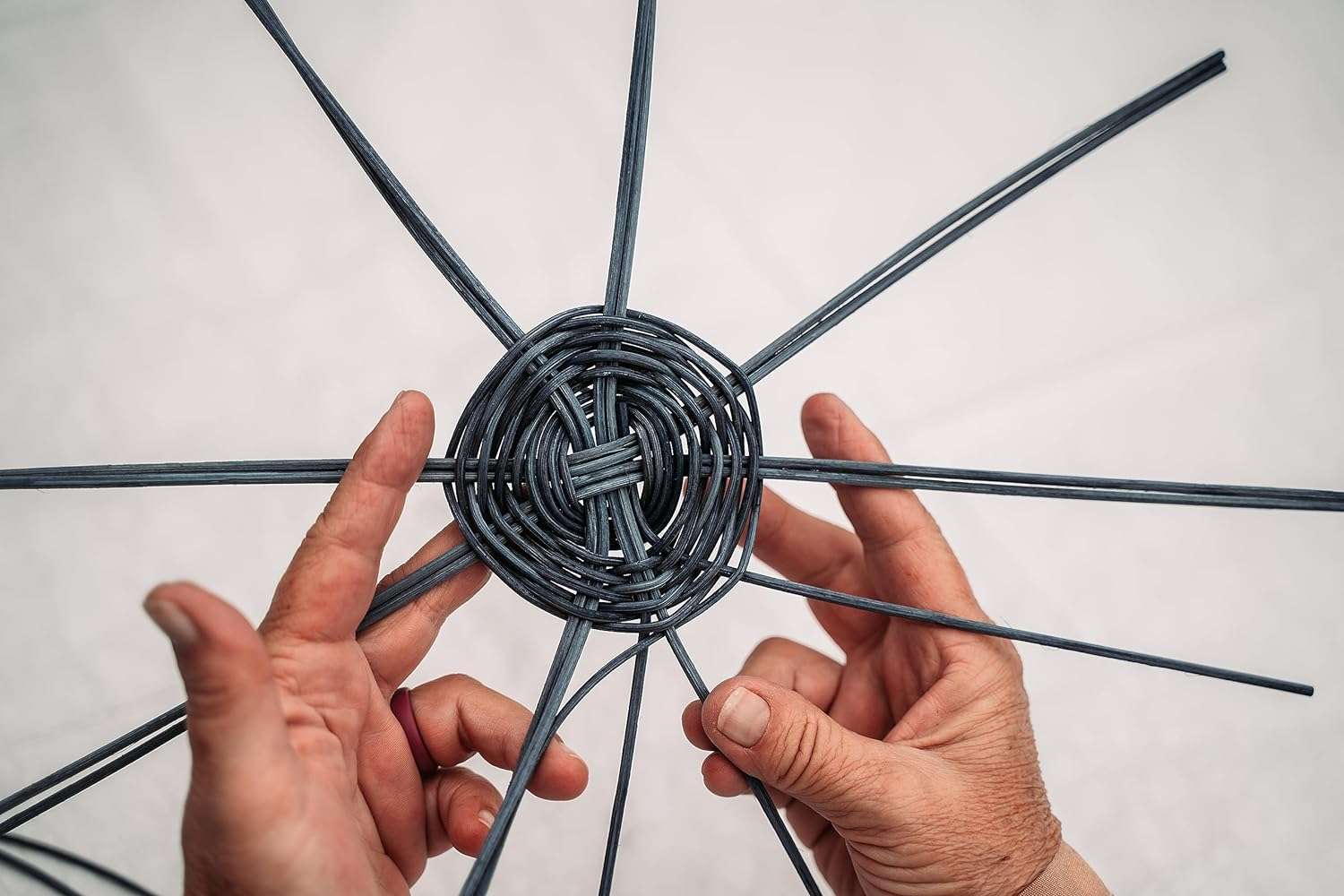 Appalachian Basketry Basket Making Kit Woven with Navy Blue