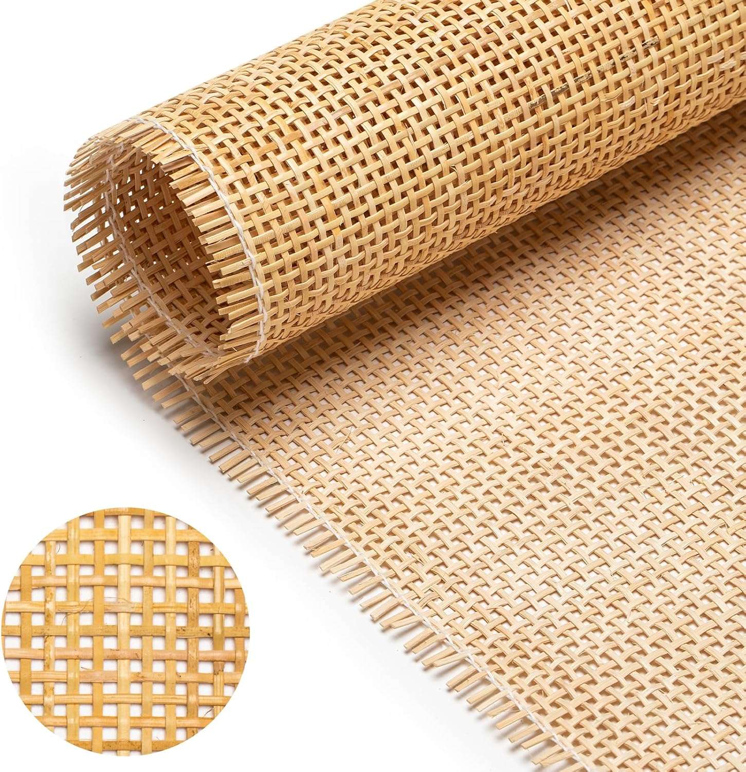 16" Width Natural Rattan Webbing Roll for Cane Webbing Projects