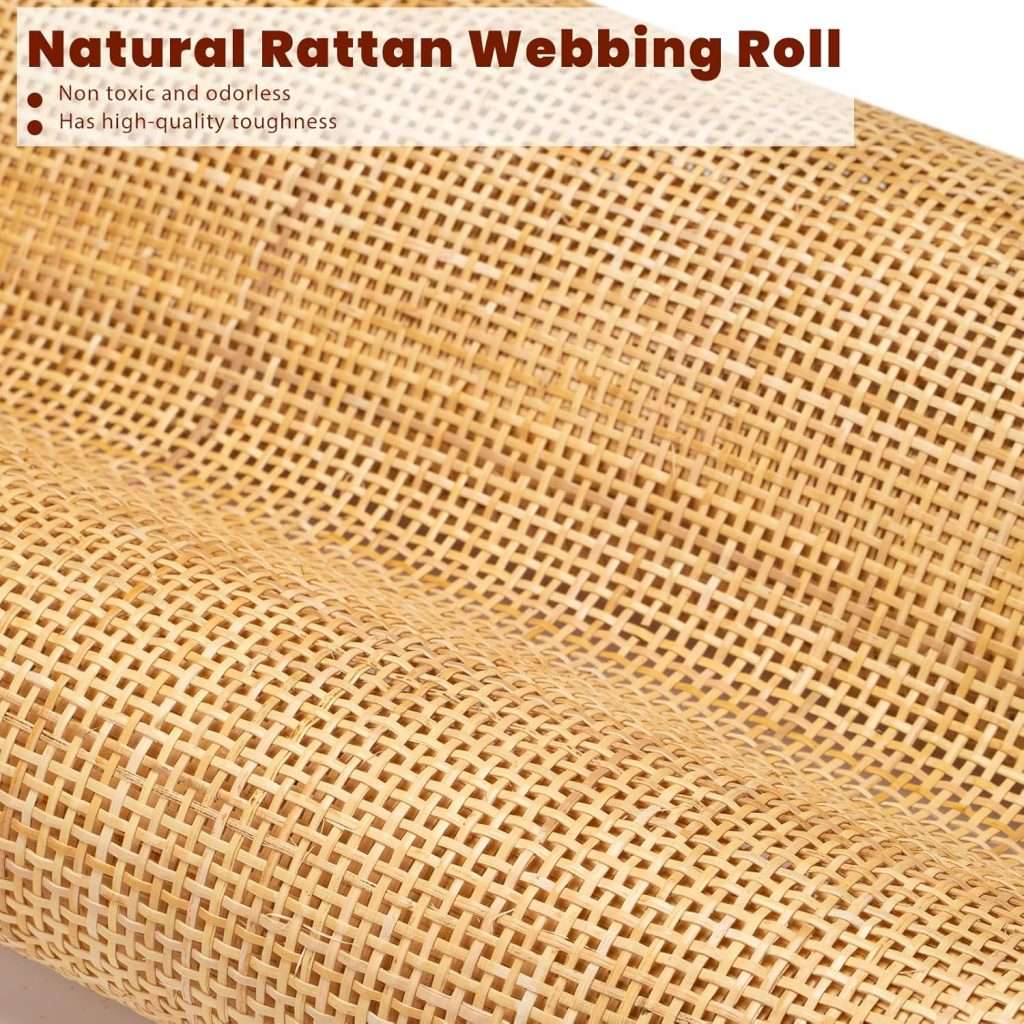 16" Width Natural Rattan Webbing Roll for Cane Webbing Projects