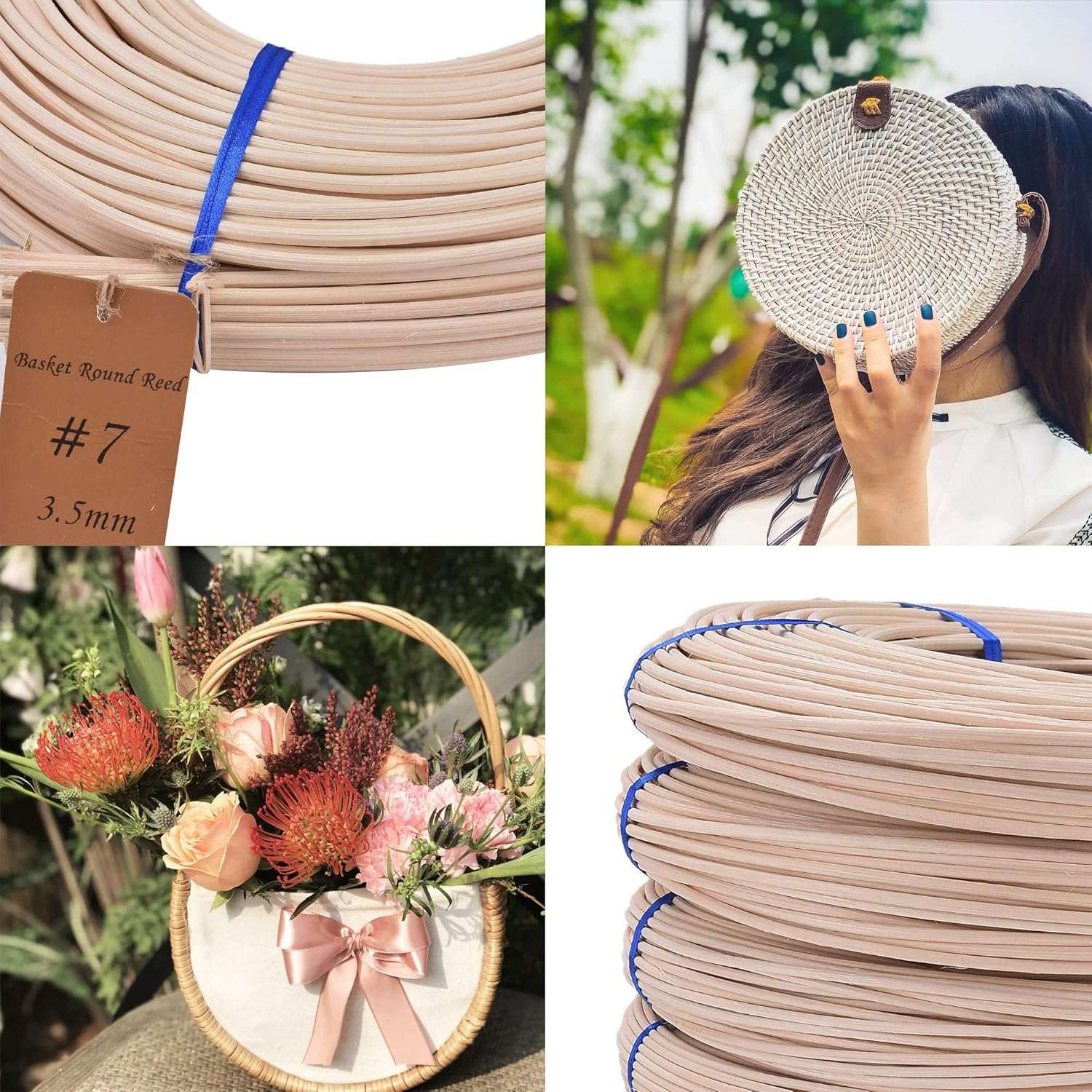 Basket Round Reed #2 1.75mm 1-Pound Coil Basket Weaving