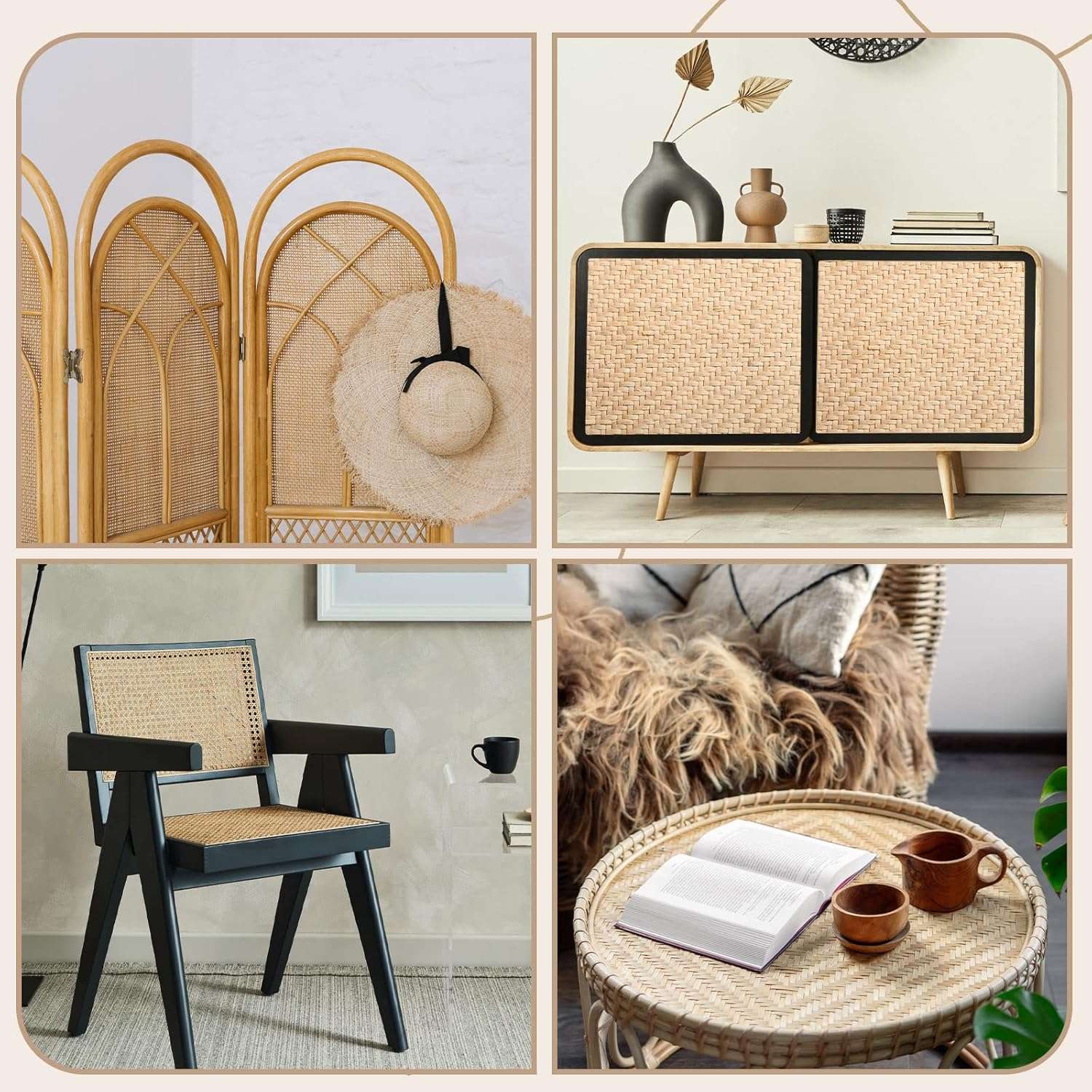 Natural Cane Webbing V Shape Brown Cane Webbing Roll Rattan