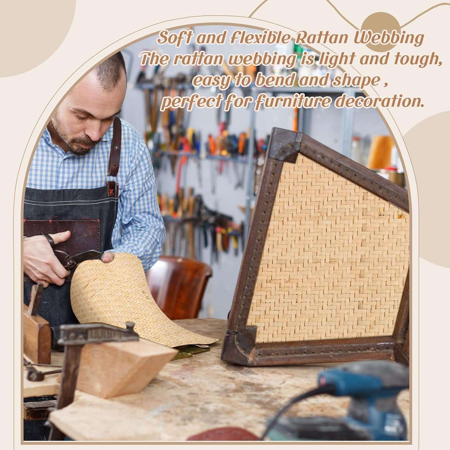 Natural Cane Webbing V Shape Brown Cane Webbing Roll Rattan