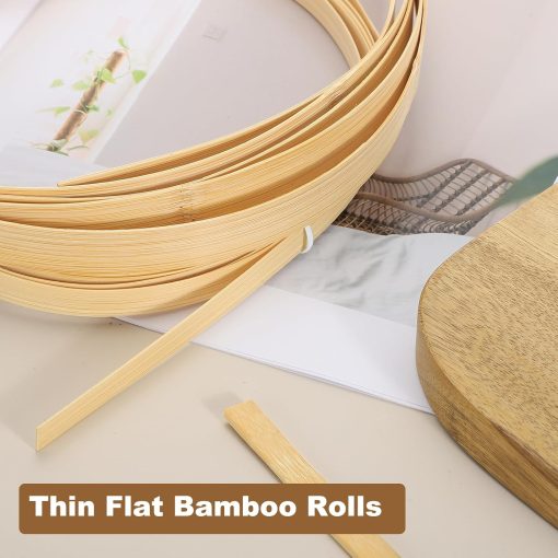 7 Rolls Bamboo Strips for Weaving, 0.12" x 10ft Basket Weaving