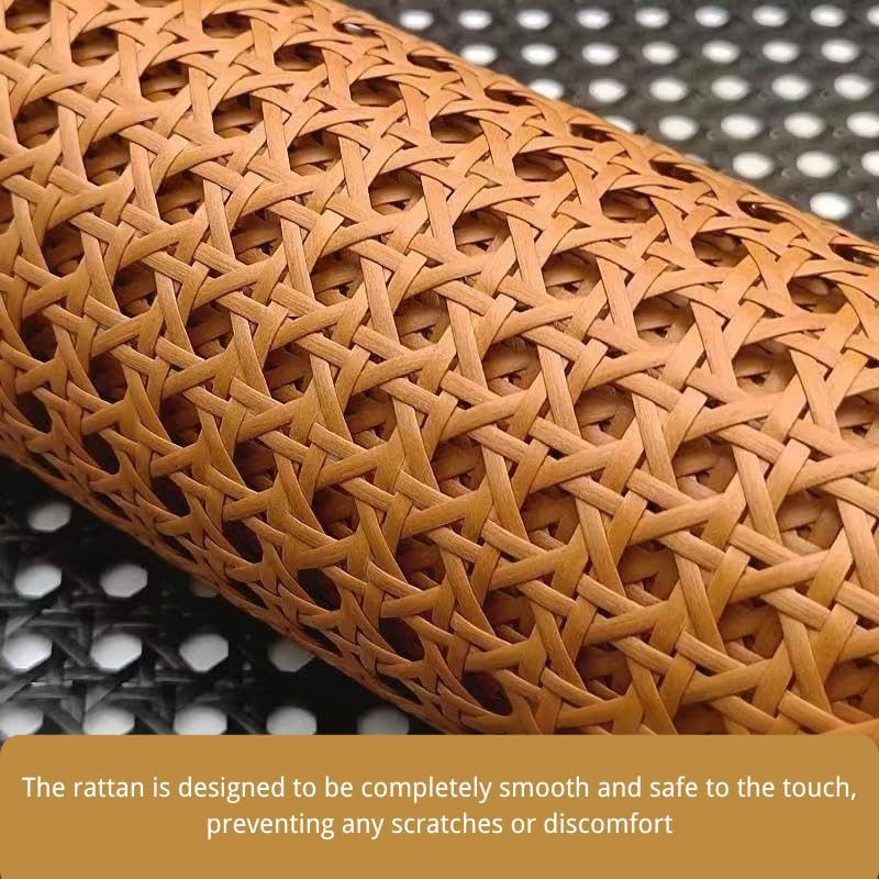 Plastic Rattan Cane Webbing 16"×40", Coffee Color Rattan