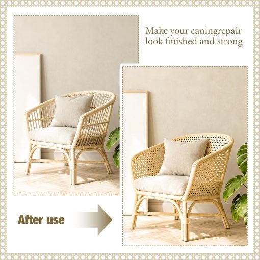 15 Pcs Rattan Repair Kits - Rattan Caning Material for Chairs